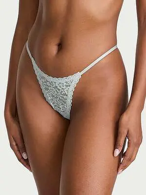 Victoria's Secret The Lacie Lace String Thong Panty - Blue