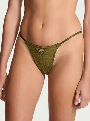 Victoria's Secret The Lacie Lace String Thong Panty - Green