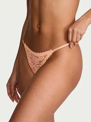 Victoria's Secret The Lacie Lace String Thong Panty - Orange
