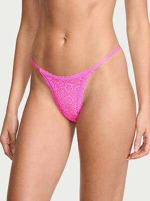 Victoria's Secret The Lacie Lace String Thong Panty - Pink