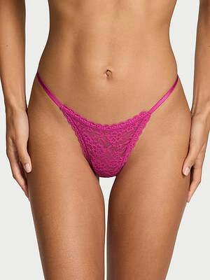 Victoria's Secret The Lacie Lace String Thong Panty - Pink