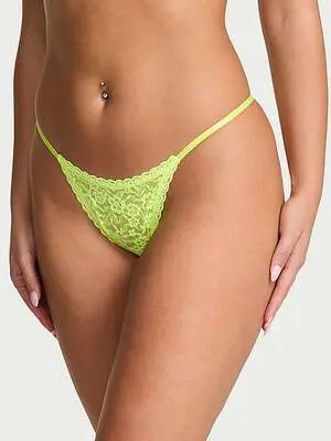Victoria's Secret The Lacie Lace String Thong Panty - Yellow