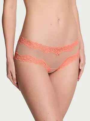 Victoria's Secret Tease Sheer Stripe High-leg Cheeky Panty Beige