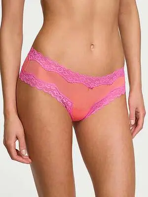 Victoria's Secret Tease Sheer Stripe High-leg Cheeky Panty Orange
