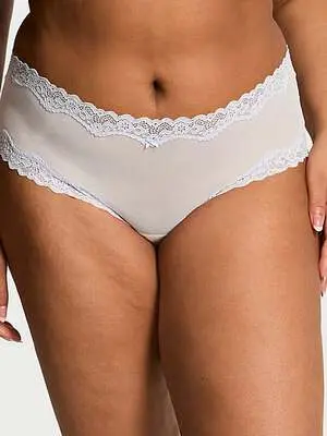 Victoria's Secret Tease Sheer Stripe High-leg Cheeky Panty White,ivory