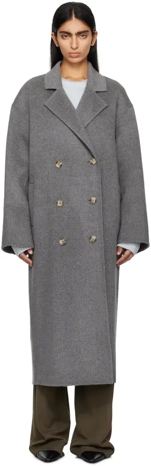 LOULOU STUDIO Loulou Studio Gray Borneo Coat - Graphite Grey Mel