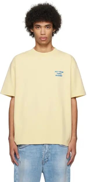 Drole De Monsieur Drôle De Monsieur Yellow 'Le T-Shirt Slogan' T-Shirt Straw