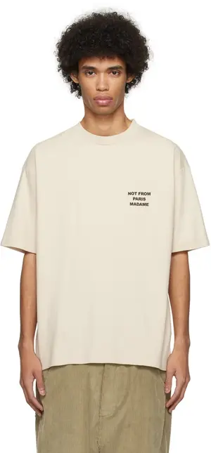 Drole De Monsieur Drôle De Monsieur Beige 'Le T-Shirt Slogan' T-Shirt Mastic