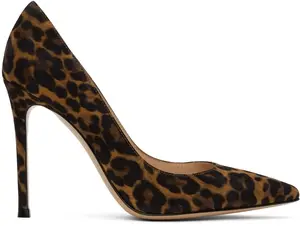 GIANVITO ROSSI Gianvito 105 Leopard Print Heels - Almond Leopard Print