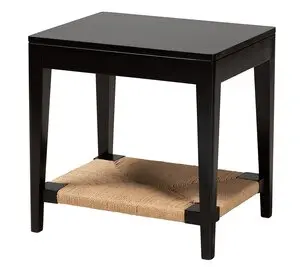 BAXTON STUDIO Freya Black Finished Bayur Wood E Nd Table - One-color