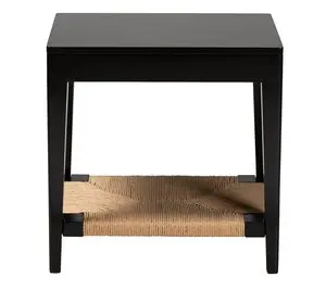 BAXTON STUDIO Freya Black Finished Bayur Wood E Nd Table