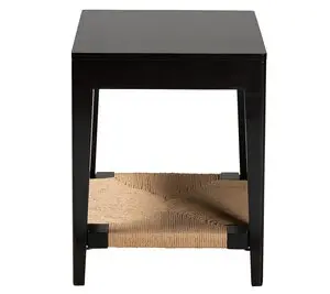 BAXTON STUDIO Freya Black Finished Bayur Wood E Nd Table