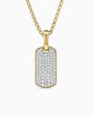 David Yurman 18k Yellow Gold Chevron Tag - Diamond