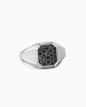 David Yurman Streamline® Signet Ring - Black Diamond