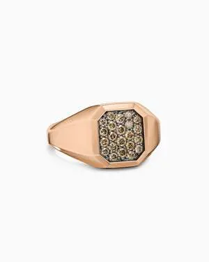 David Yurman Streamline® Signet Ring - Cognac Diamond