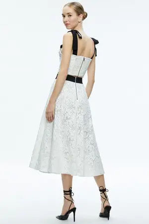 Alice + Olivia Earla Lace Midi Skirt