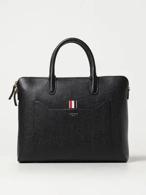 Thom Browne Grained Leather Briefcase - Black