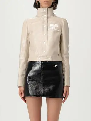 COURREGES Leather Jacket - Grey