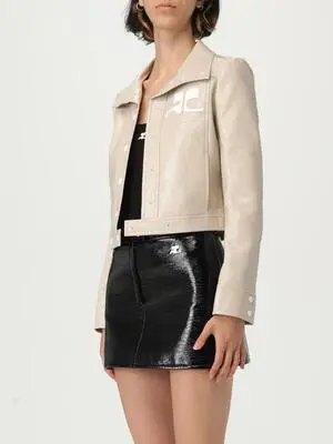 COURREGES Slim Fit Cropped Jacket - Grey