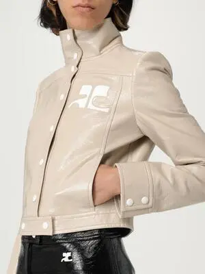 COURREGES Slim Fit Cropped Jacket - Grey