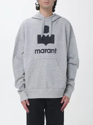 Isabel Marant Étoile Relaxed Fit Hoodie In Cotton With Contrast Logo - Grey