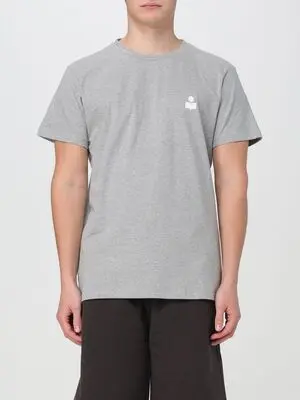 Isabel Marant Étoile Slim Fit Cotton Crew-neck T-shirt With Contrast Logo Beige