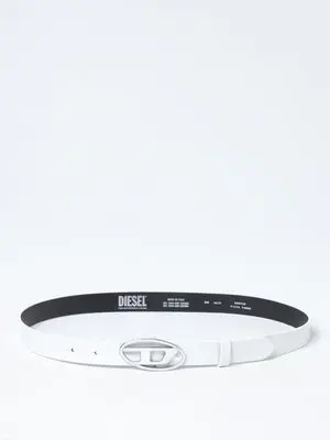 DIESEL Diesel Leather Belt Silver