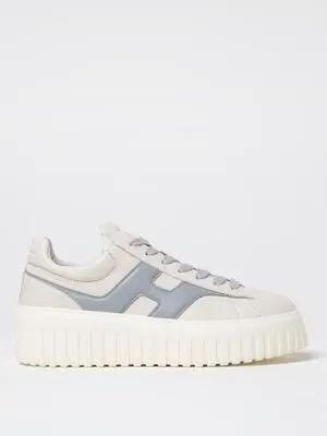 Hogan Hogan H-Stripes Smooth Leather Platform Trainers Gnawed Blue