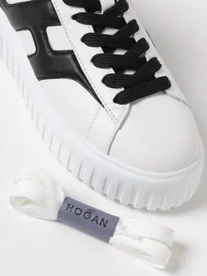 Hogan H-stripes Smooth Leather Platform Trainers - White
