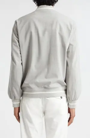 Eleventy Stretch Wool Bomber Jacket