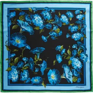 DOLCE & GABBANA Floral Print Silk Twill Square Scarf
