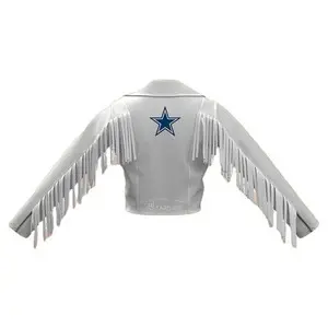 KADYLUXE Dallas Cowboys Fringe Leather Jacket