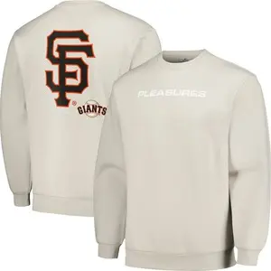 PLEASURES San Francisco Giants Ballpark Pullover Sweatshirt - Gray