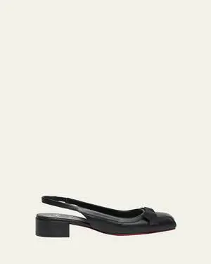 CHRISTIAN LOUBOUTIN 30mm Mamaflirt Sling Ballerina Slingback Pumps - Black