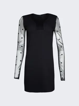 Givenchy 4g Sheer Panel Mini Dress - Black