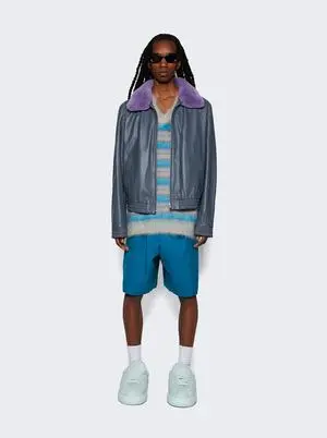 Marni Striped Mohair-blend Vest - Titanium
