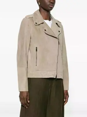 Brunello Cucinelli Suede Biker Jacket