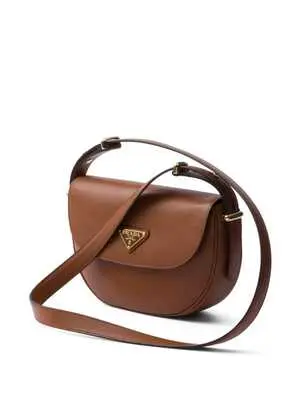 Prada Arqué Leather Shoulder Bag - Brown