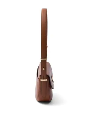 Prada Arqué Leather Shoulder Bag - Brown