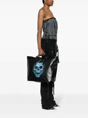 Ottolinger Large Skull-Print Tote Bag - Black | Editorialist