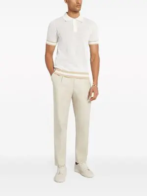CHE Open-knit Cotton Polo Shirt - White