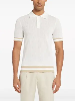 CHE Open-knit Cotton Polo Shirt - White