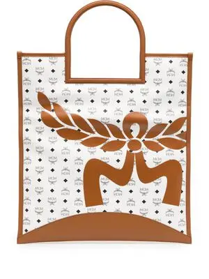 Mcm Mega Laurel Visetos Extra Large Tote Bag - White