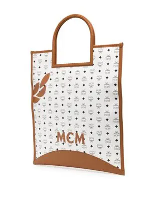 Mcm Mega Laurel Visetos Extra Large Tote Bag - White