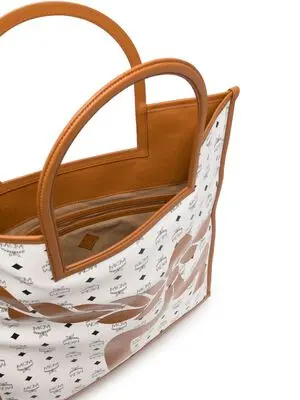 Mcm Mega Laurel Visetos Extra Large Tote Bag - White