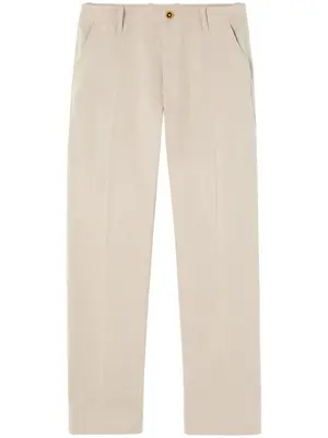 Versace Logo-embroidered Straight-leg Trousers