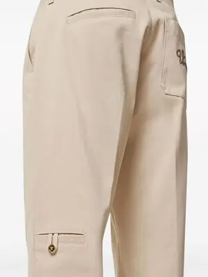 Versace Logo-embroidered Straight-leg Trousers