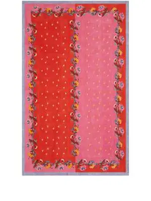 LISA CORTI Floral-print Cotton Table Cloth - Pink