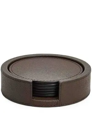 GIOBAGNARA Tao Leather Coasters - Brown