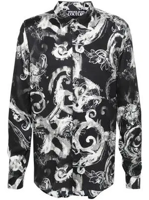 Versace Watercolour Baroque-pattern Shirt